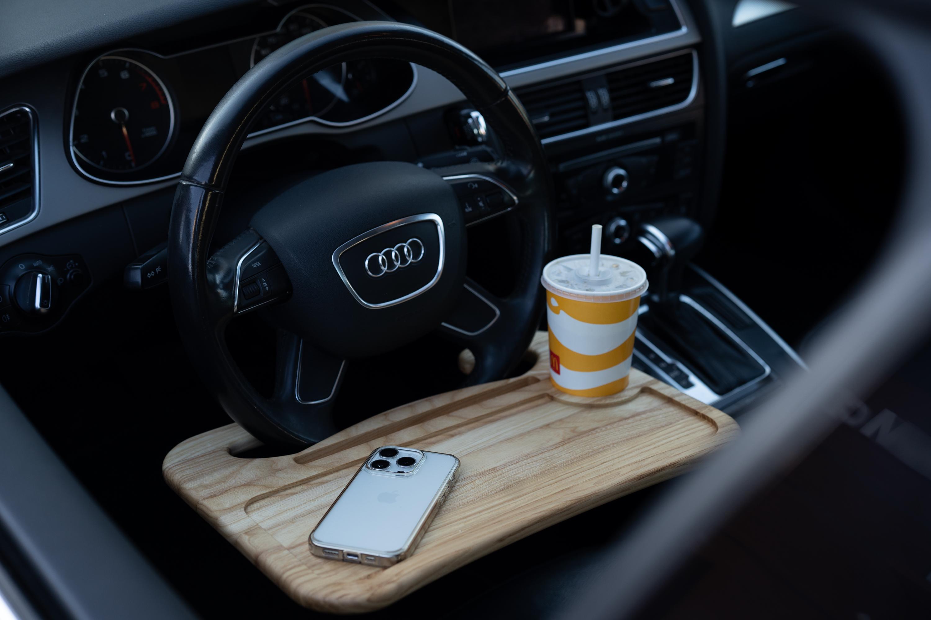 Wooden Steering Wheel Tray, Car Table Tray, Steering Wheel Desk for ...