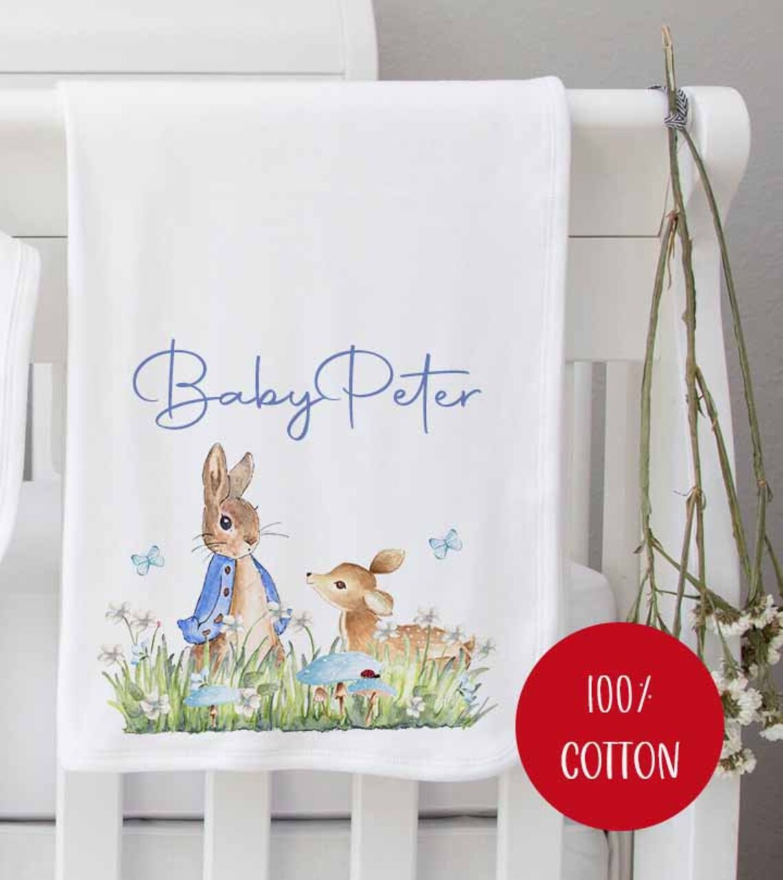 Peter Rabbit , Baby Blanket , New Born Gift, Present, Baby Shower , New ...