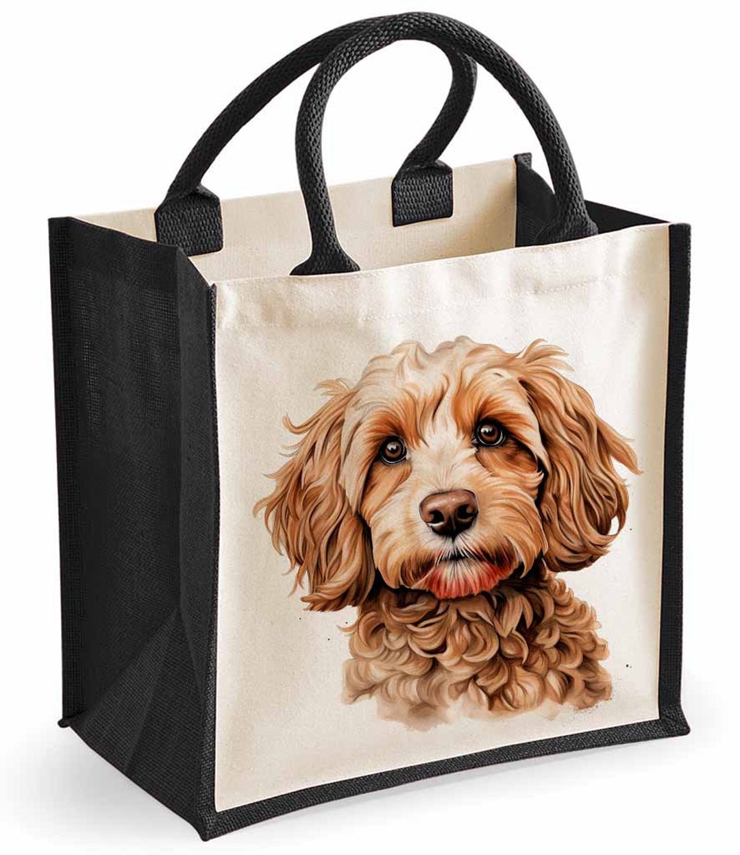 Dog Bag ~personalised Tote Shopping Bag ~ Jute Bag ~ Reusable Bag ~tan ...