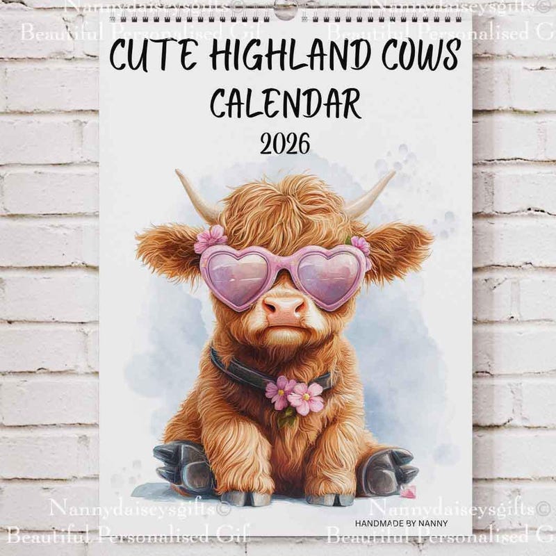 Highland Cow Calendar - Etsy UK