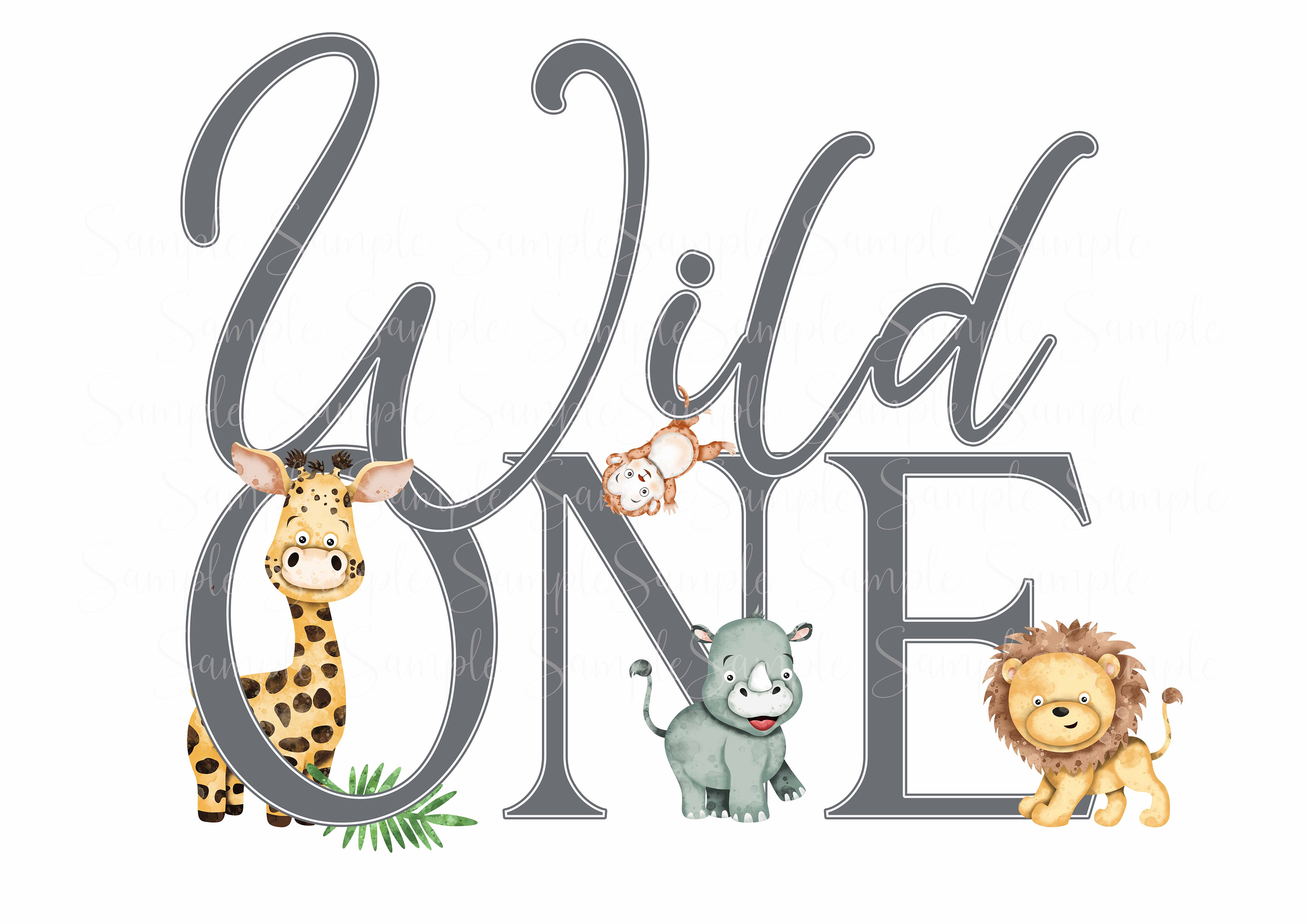 Wild One Word digital Download Printing Sublimation File Dtg Card ...