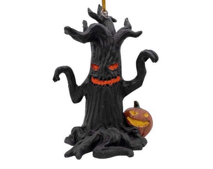 Ghastly Grins Haunted Halloween Skeleton Stained Glass Style Ceramic ...