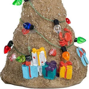 Sand Beach Christmas Tree With Lights Tropical Florida Ornament - Etsy