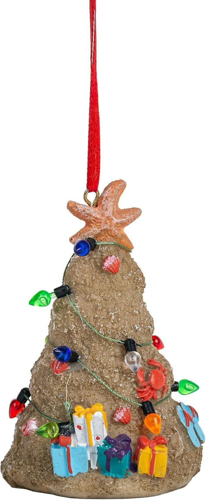 Sand Beach Christmas Tree With Lights Tropical Florida Ornament - Etsy