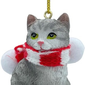 Gray Sliver Tabby Shorthair Kitty Cat Christmas Tree Ornament Cat Lover ...