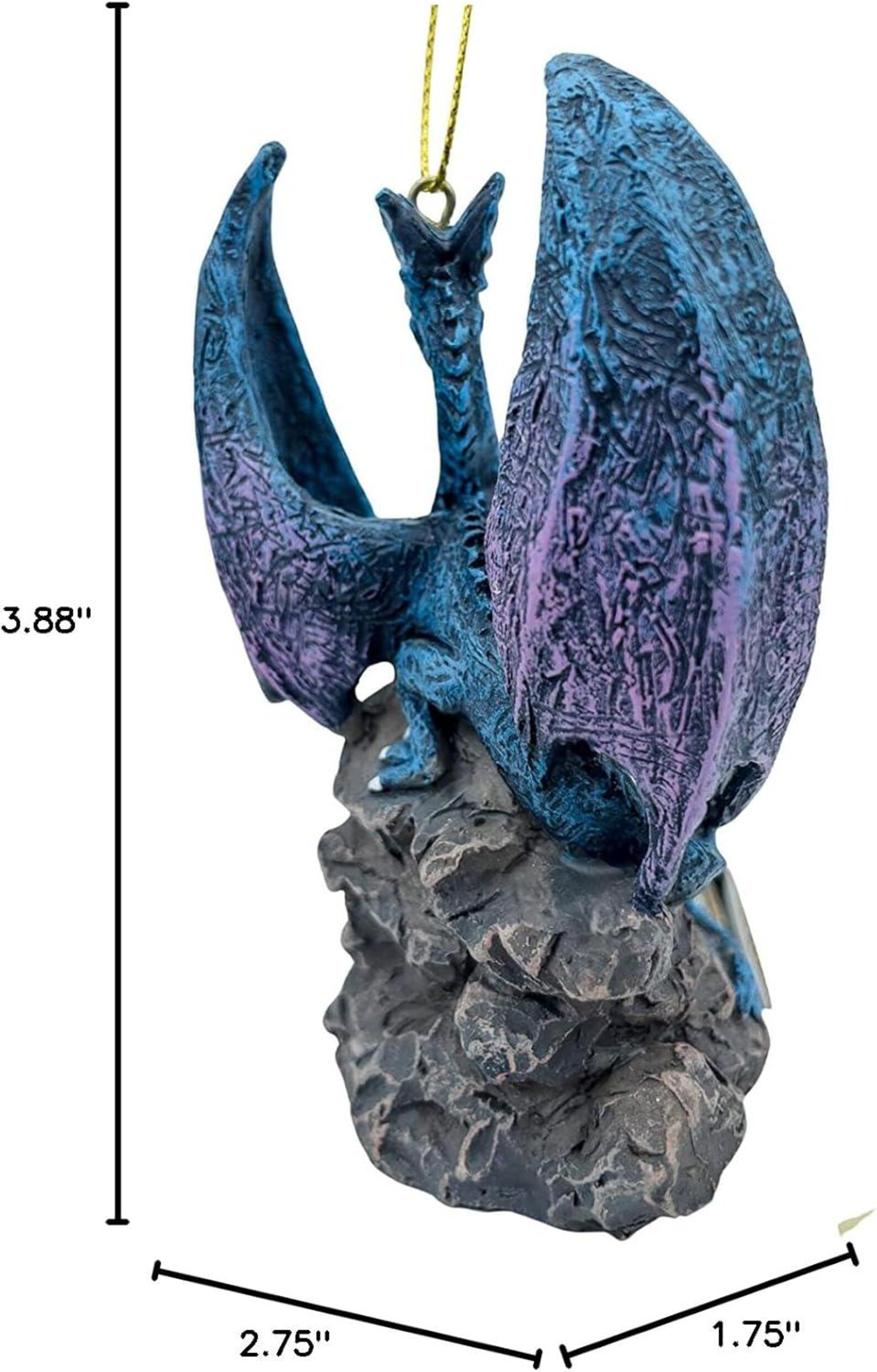 Fantasy Dragon Mythical Creature on Rock Christmas Tree Hanging ...