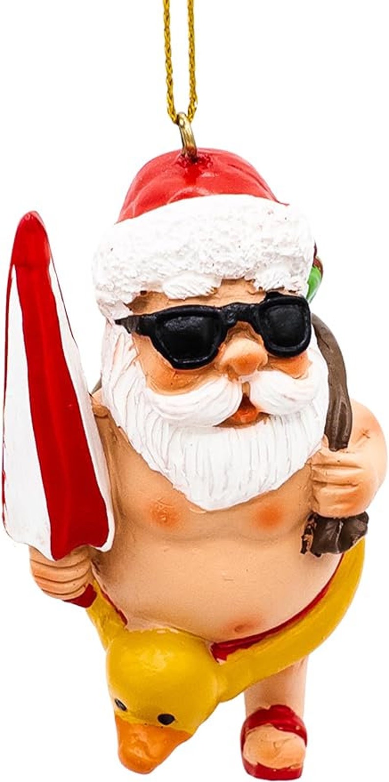 Beach Bum Santa Christmas Tree Coastal Nautical Ornament - Etsy