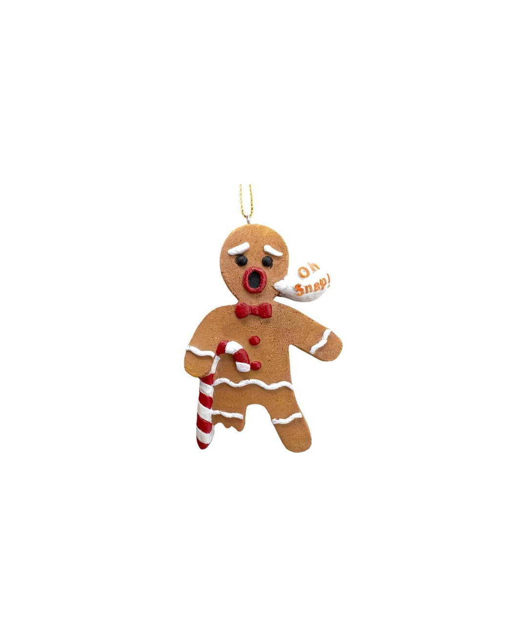 Gingerbread Man Cookie Oh Snap! Broken Leg Candy Cane Crutch Funny ...