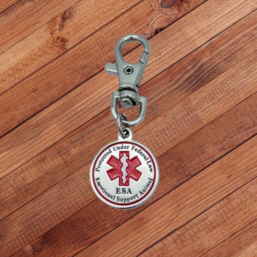 ESA Dog Tag Accessories Emotional Support Animal Double Sided Red ...