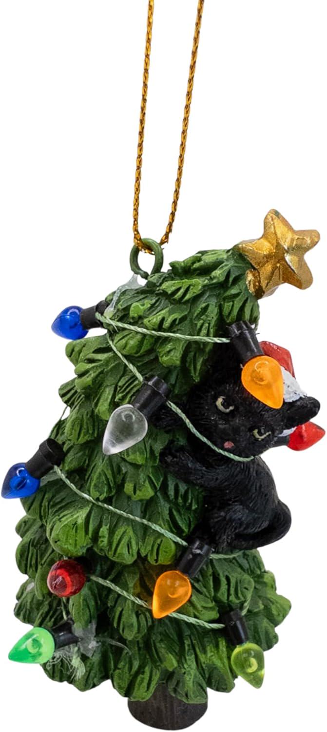 Black Cat Knocking Down Christmas Tree Funny Ornament - Etsy