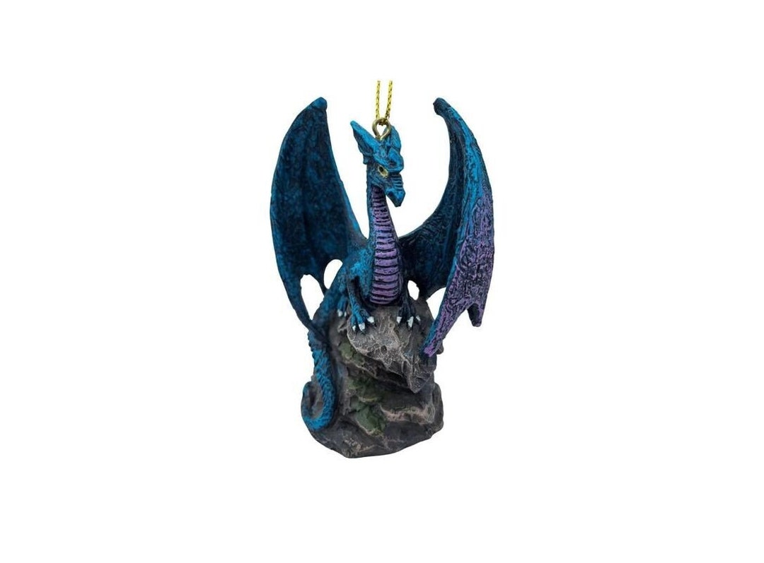 Fantasy Dragon Mythical Creature on Rock Christmas Tree Hanging ...