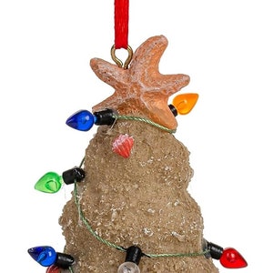 Sand Beach Christmas Tree With Lights Tropical Florida Ornament - Etsy