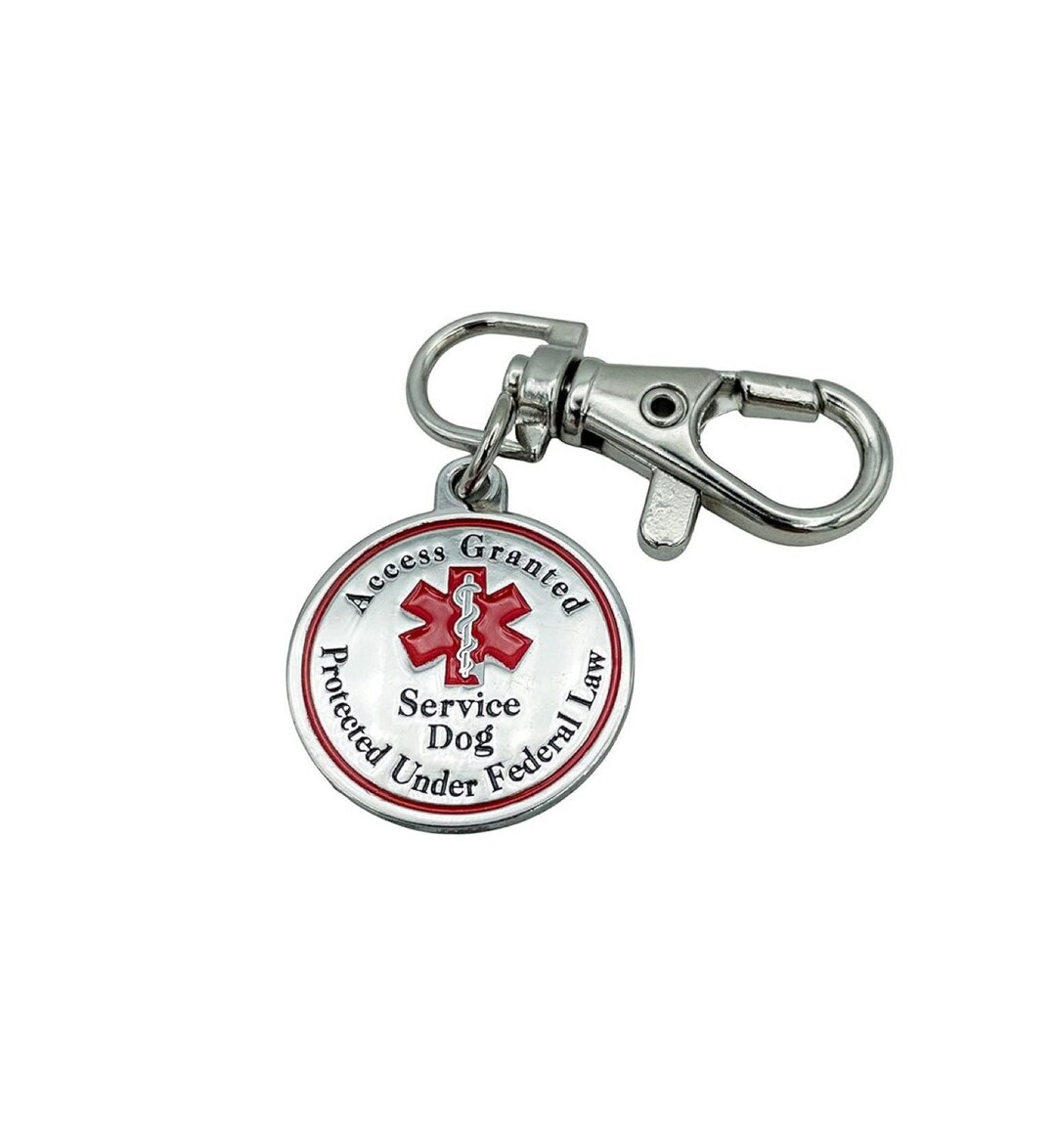 Service Dog Tag Double Sided Red Medical Alert Symbol Medal for Small ...