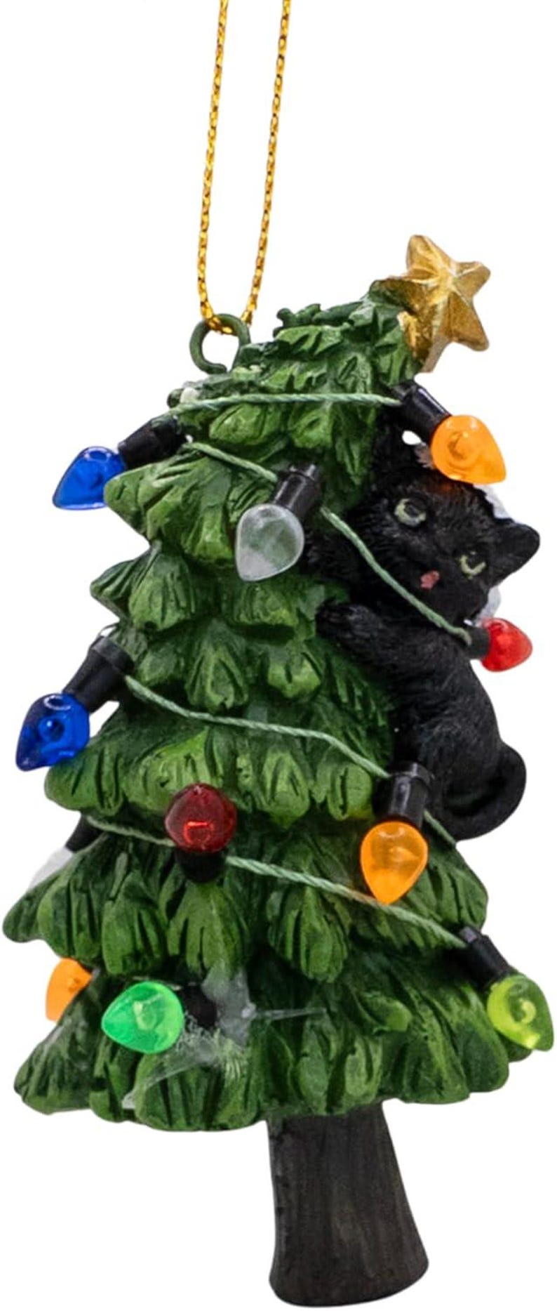 Black Cat Knocking Down Christmas Tree Funny Ornament - Etsy