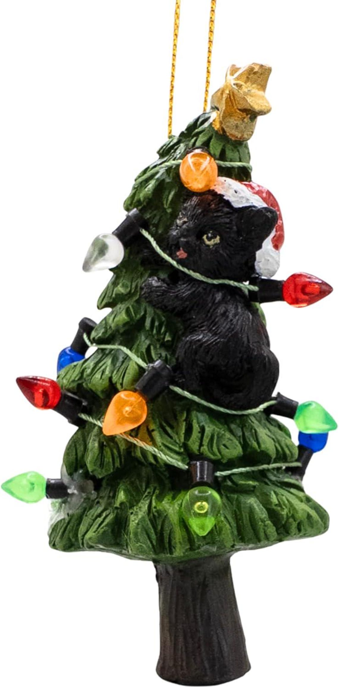 Black Cat Knocking Down Christmas Tree Funny Ornament - Etsy