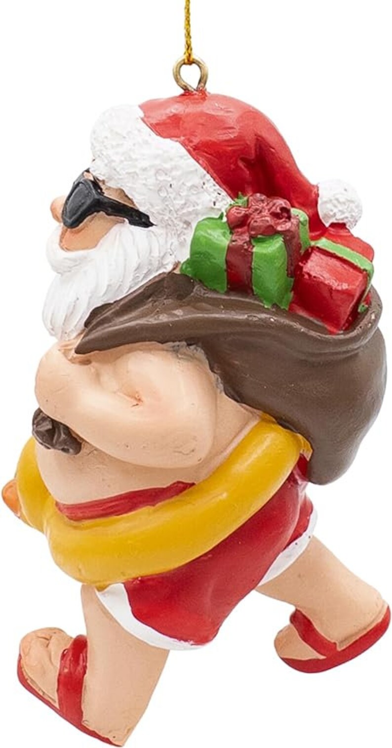 Beach Bum Santa Christmas Tree Coastal Nautical Ornament - Etsy