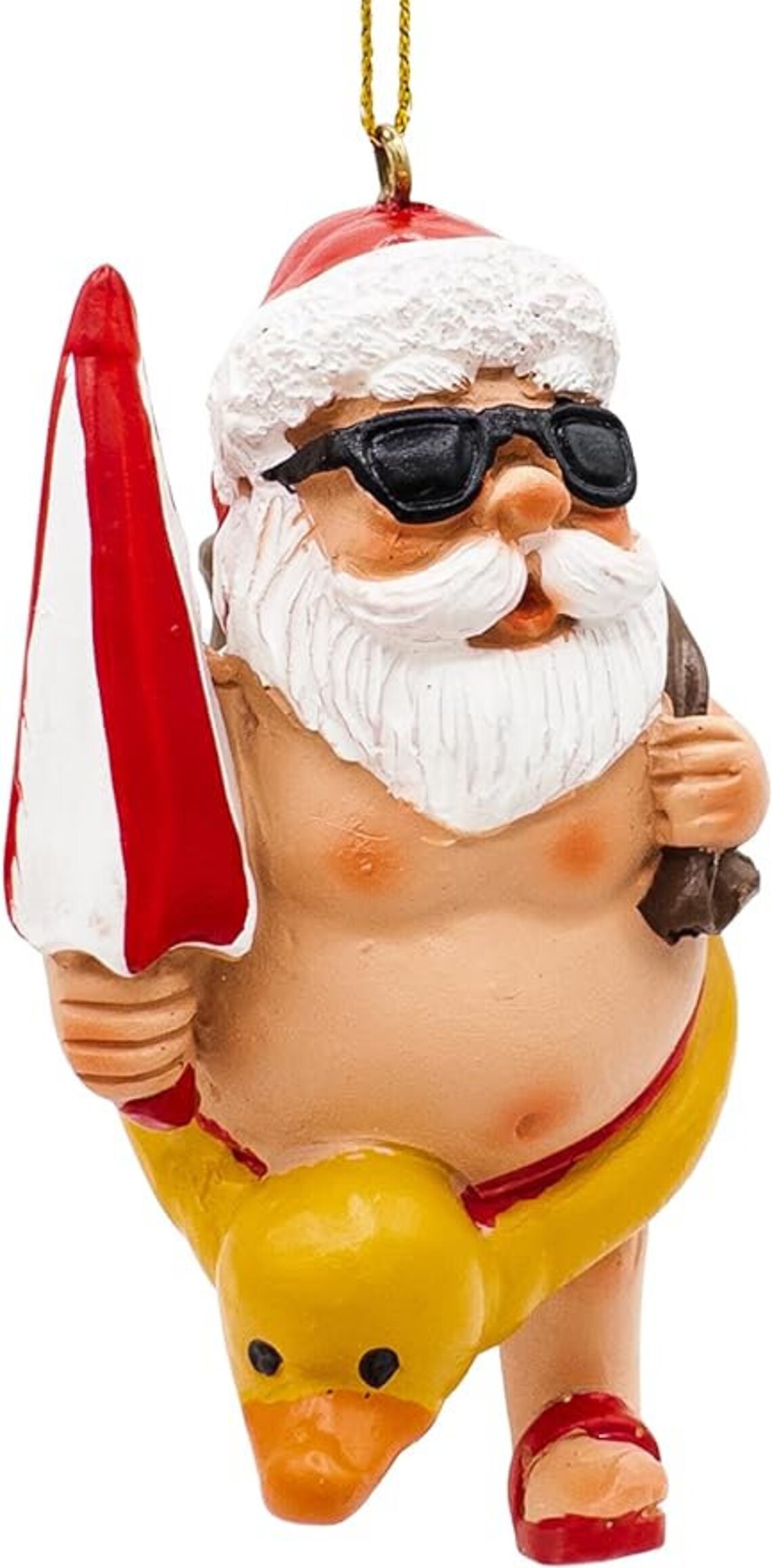 Beach Bum Santa Christmas Tree Coastal Nautical Ornament - Etsy