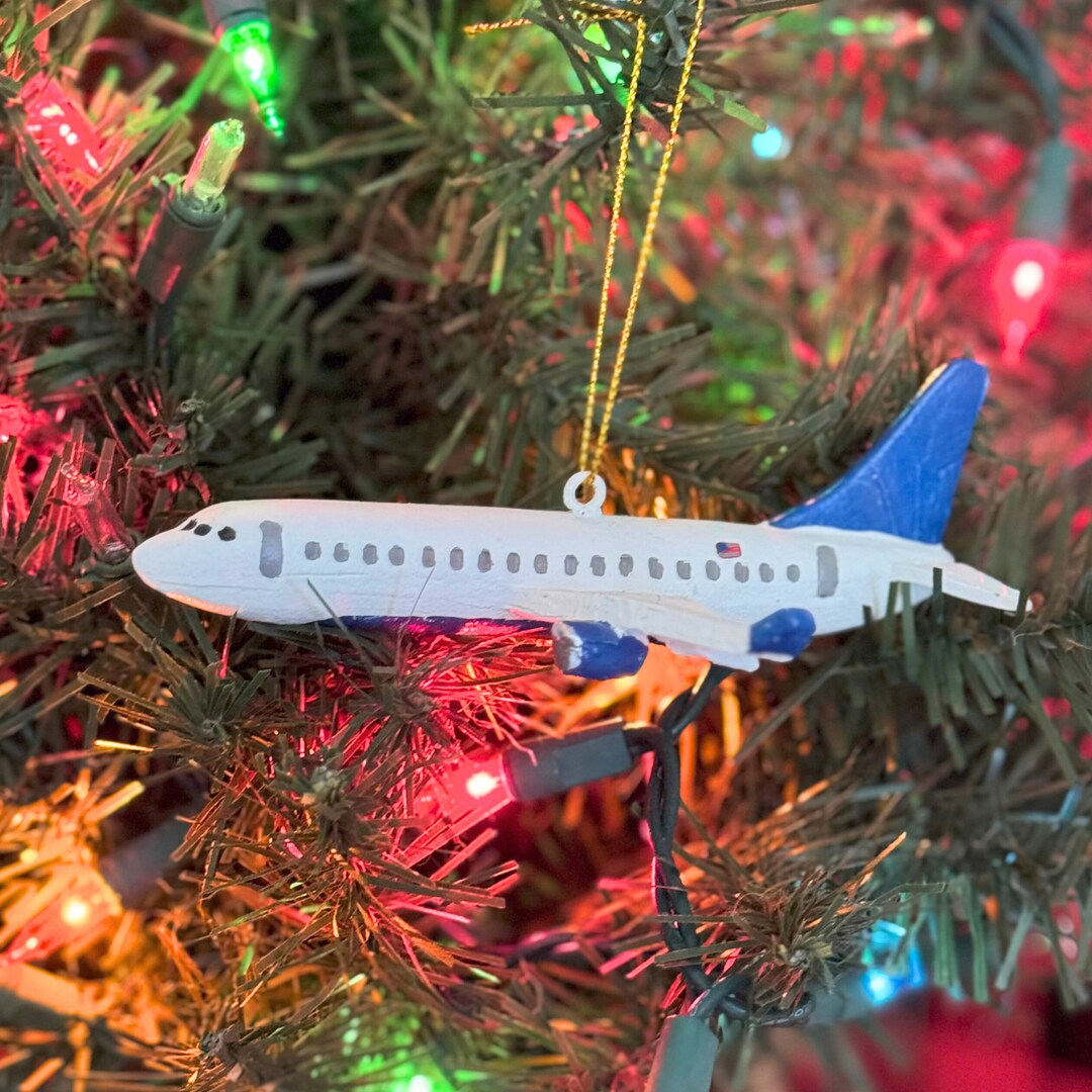 Commercial Flight Airplane Airliner Christmas Tree Travel Ornament - Etsy