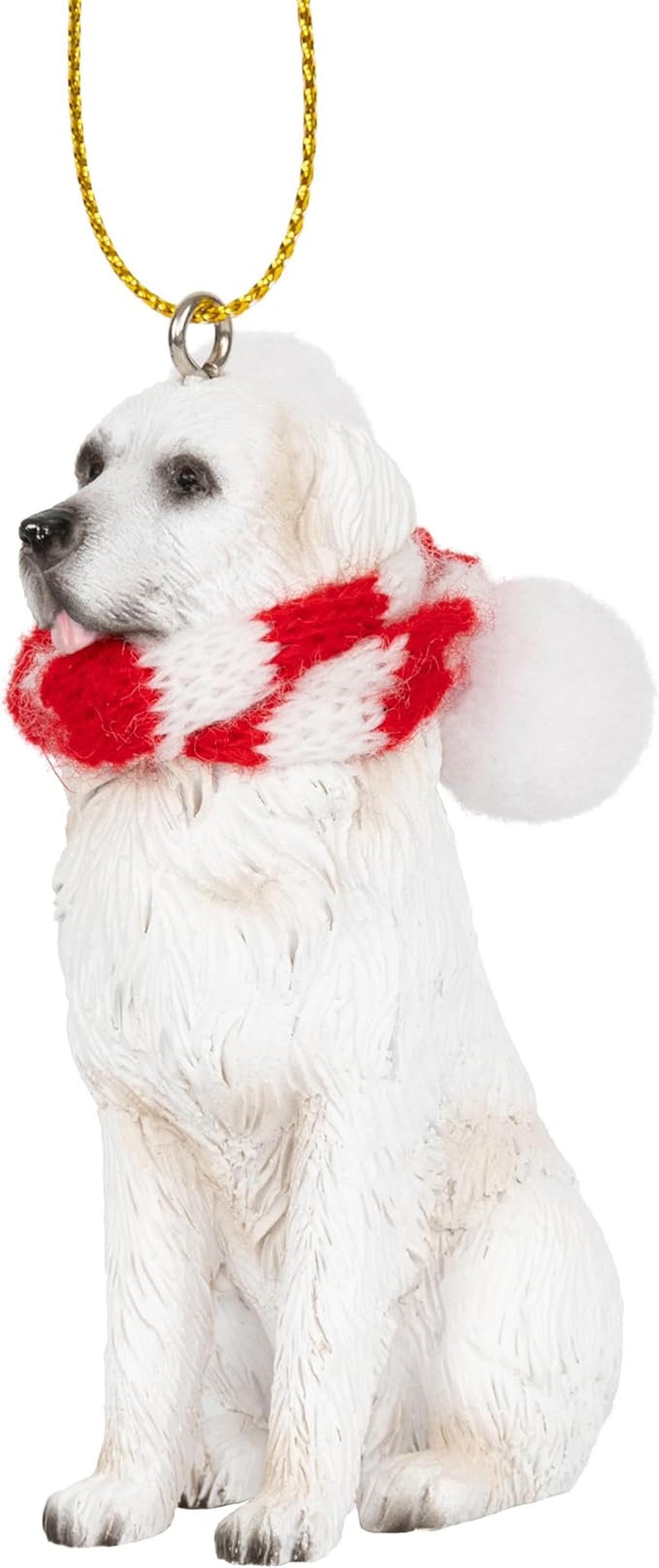 Great Pyrenees Dog Christmas Tree Ornament With Candy Cane Scarf - Etsy