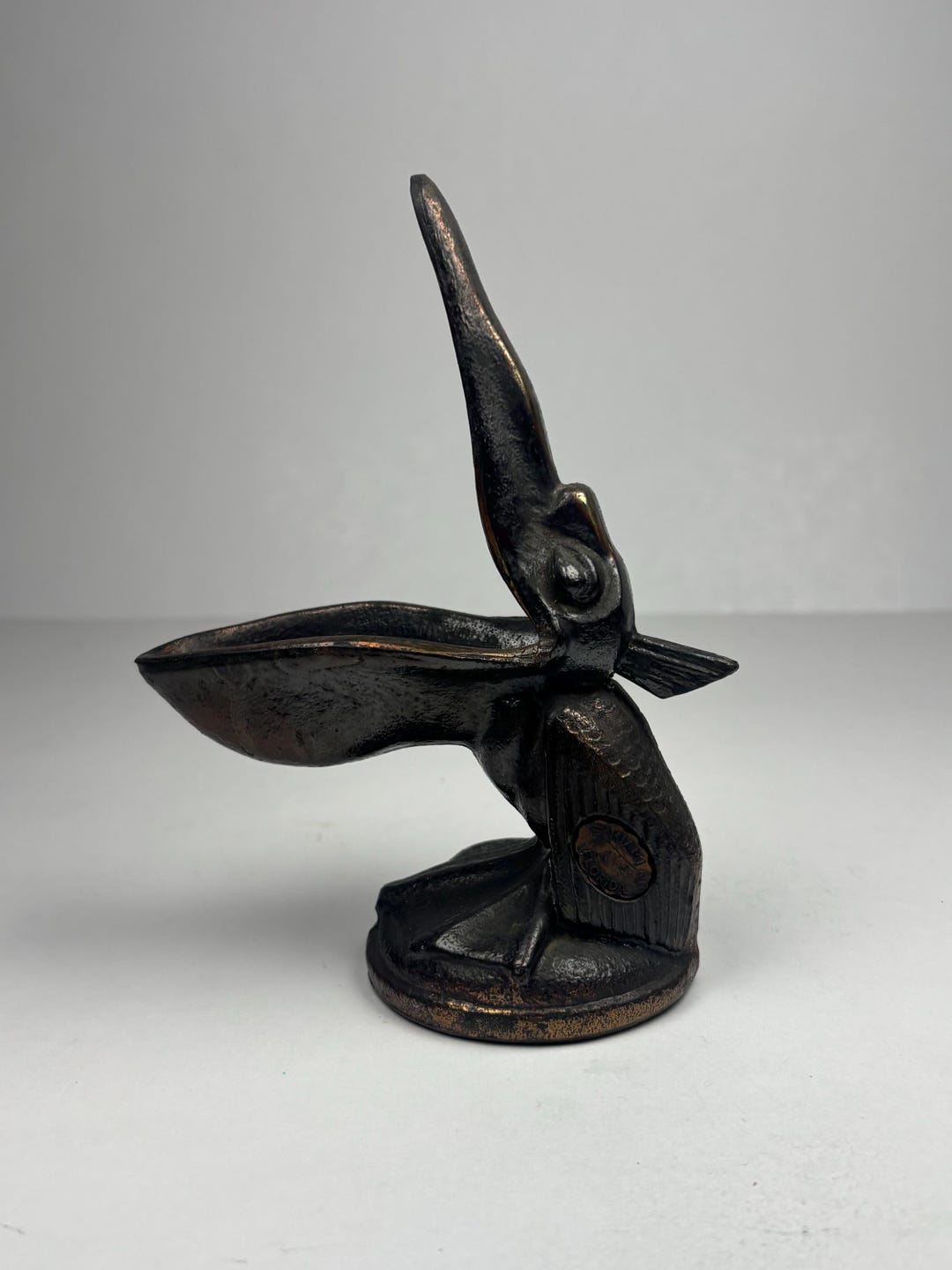 Vintage Cast Metal Pelican Dish | Sculptural Coastal Decor | Mid ...