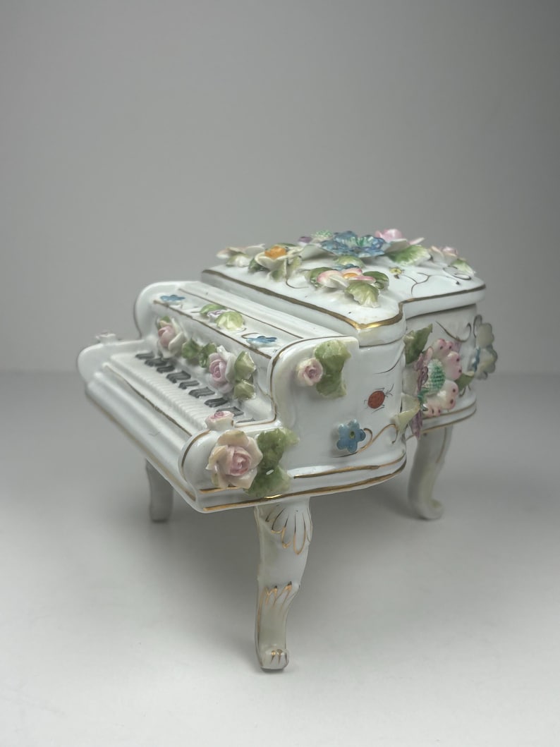 Vintage Italian Porcelain Grand Piano Trinket Box – Hand-applied ...