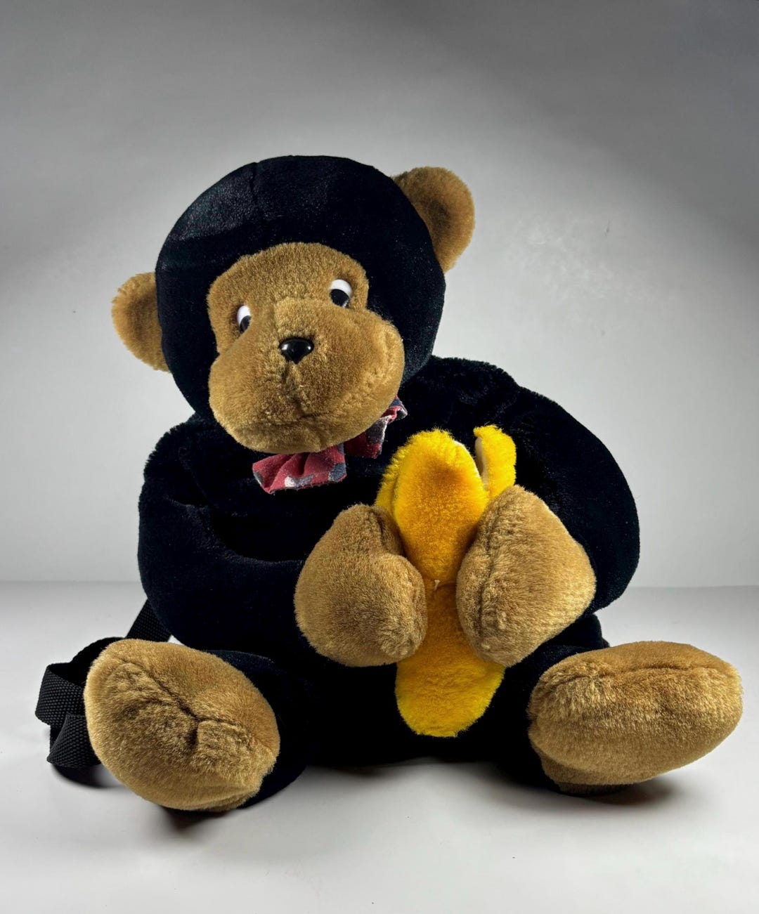 Vintage Plush Monkey Backpack Banana Cute Kawaii Bag Retro Stuffed ...