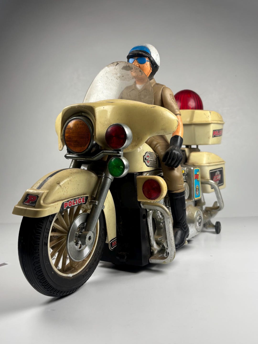 Vintage Highway Patrol Police Motorcycle Toy – Jumbo SA-170 – Large Mid ...