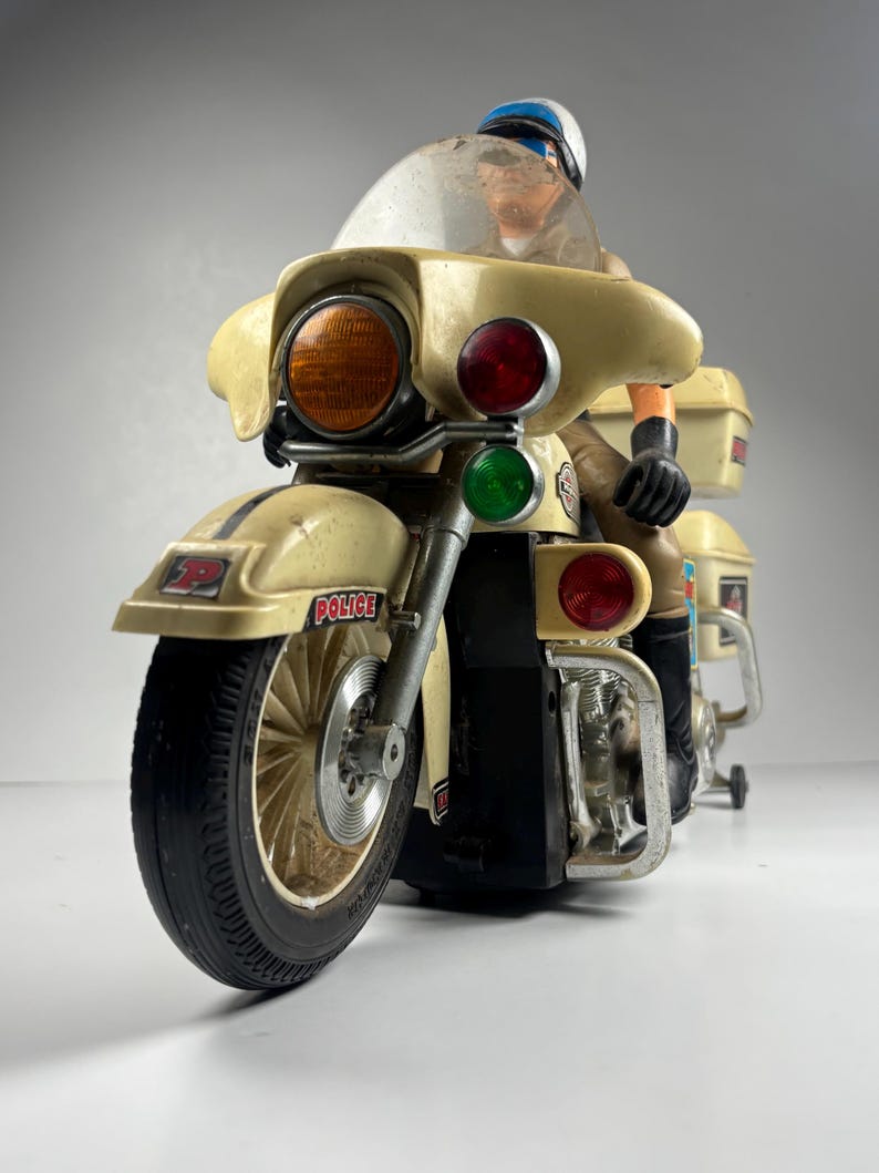 Vintage Highway Patrol Police Motorcycle Toy – Jumbo SA-170 – Large Mid ...