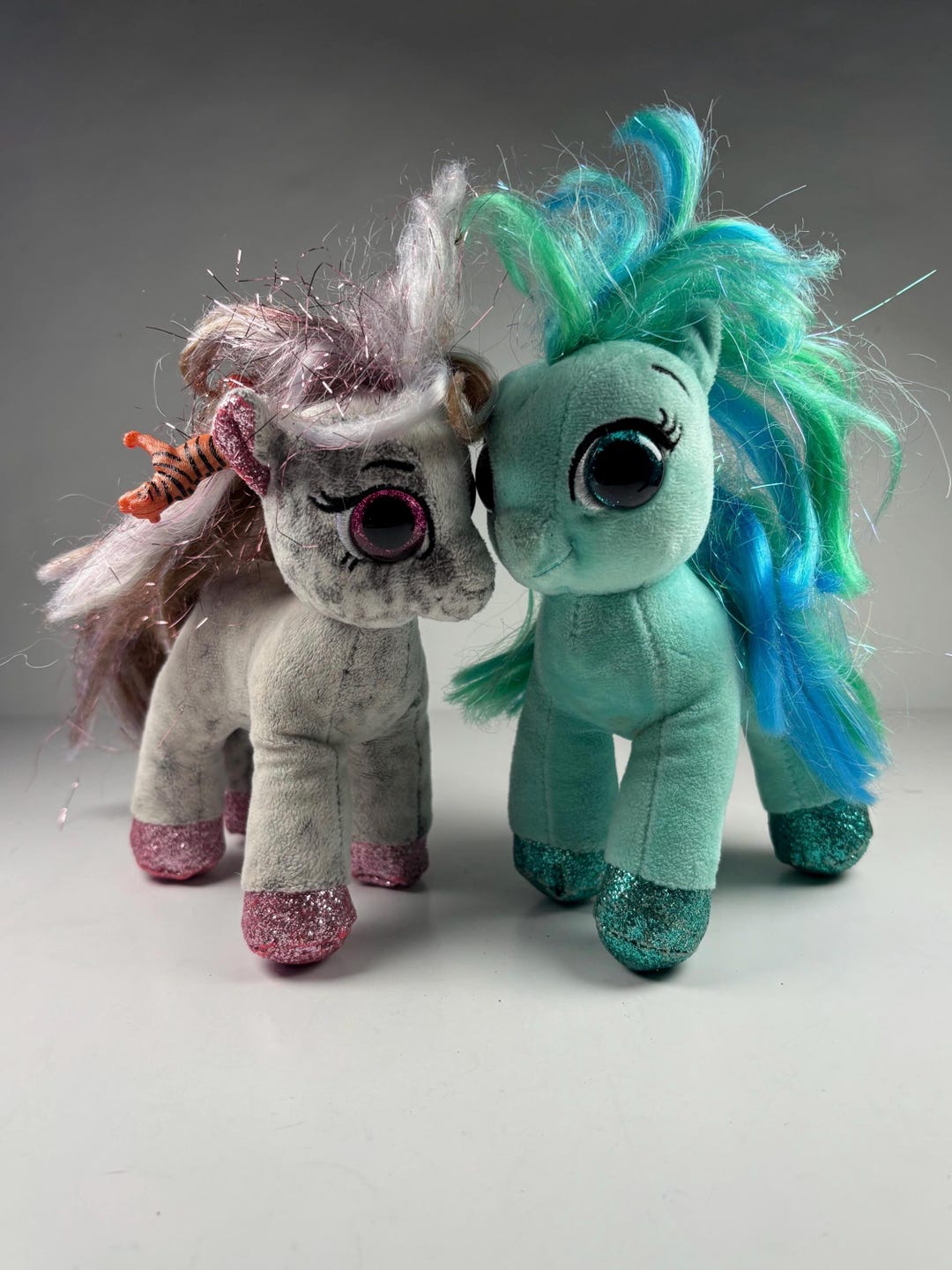 Ty Beanie Boo Unicorn Lot Topaz & Cinnamon Glitter Hooves Plush Pony ...