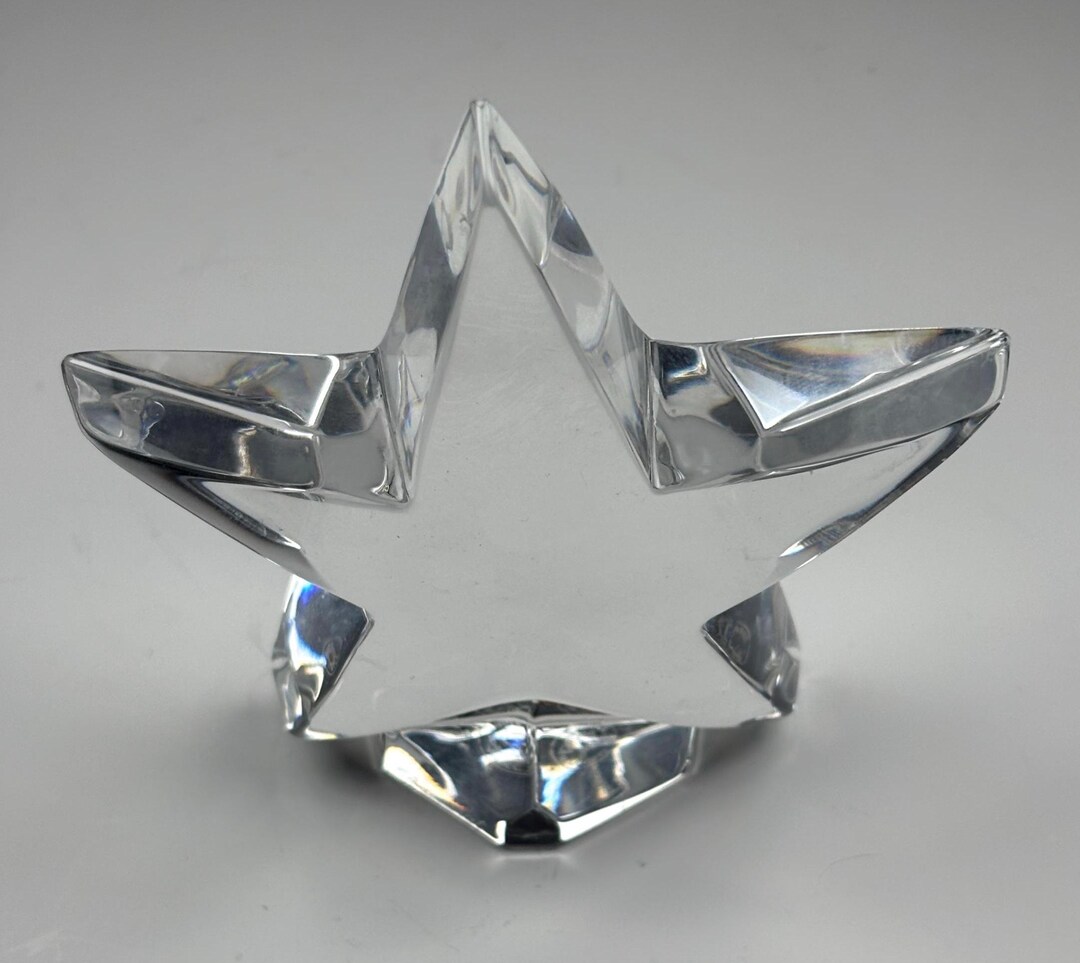 Baccarat Crystal Star Sculpture – Signed French Art Glass – Modernist ...