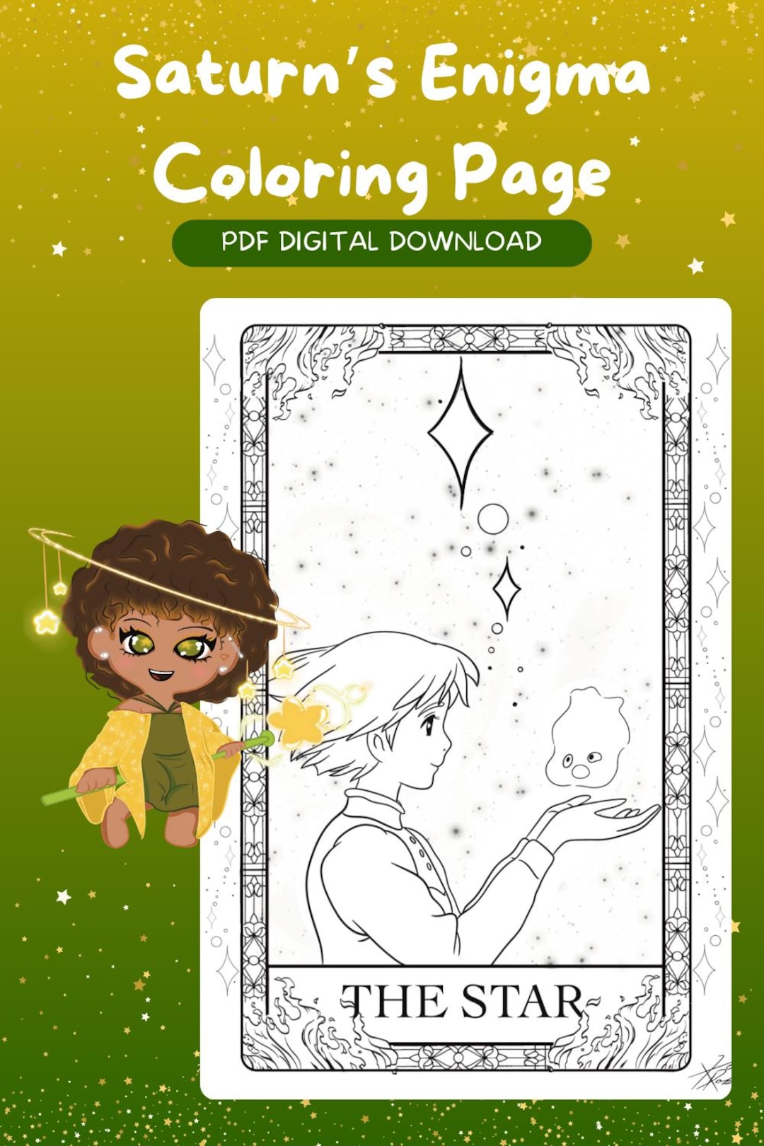 Stained Glass Calcifer Coloring Page - Etsy