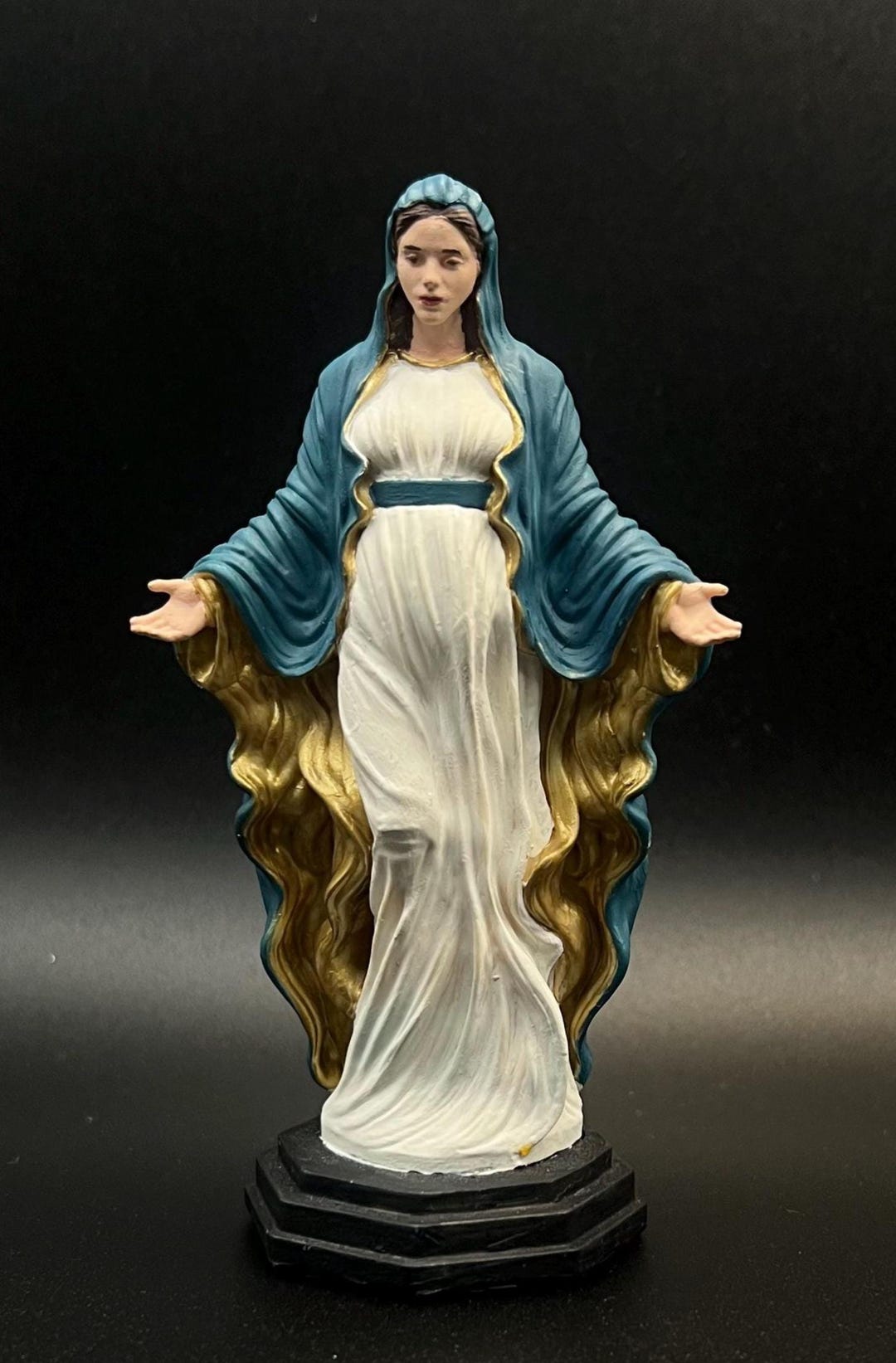 Virgin Mary Figurine – Hand Painted 3D Printed Resin Statue – Catholic ...