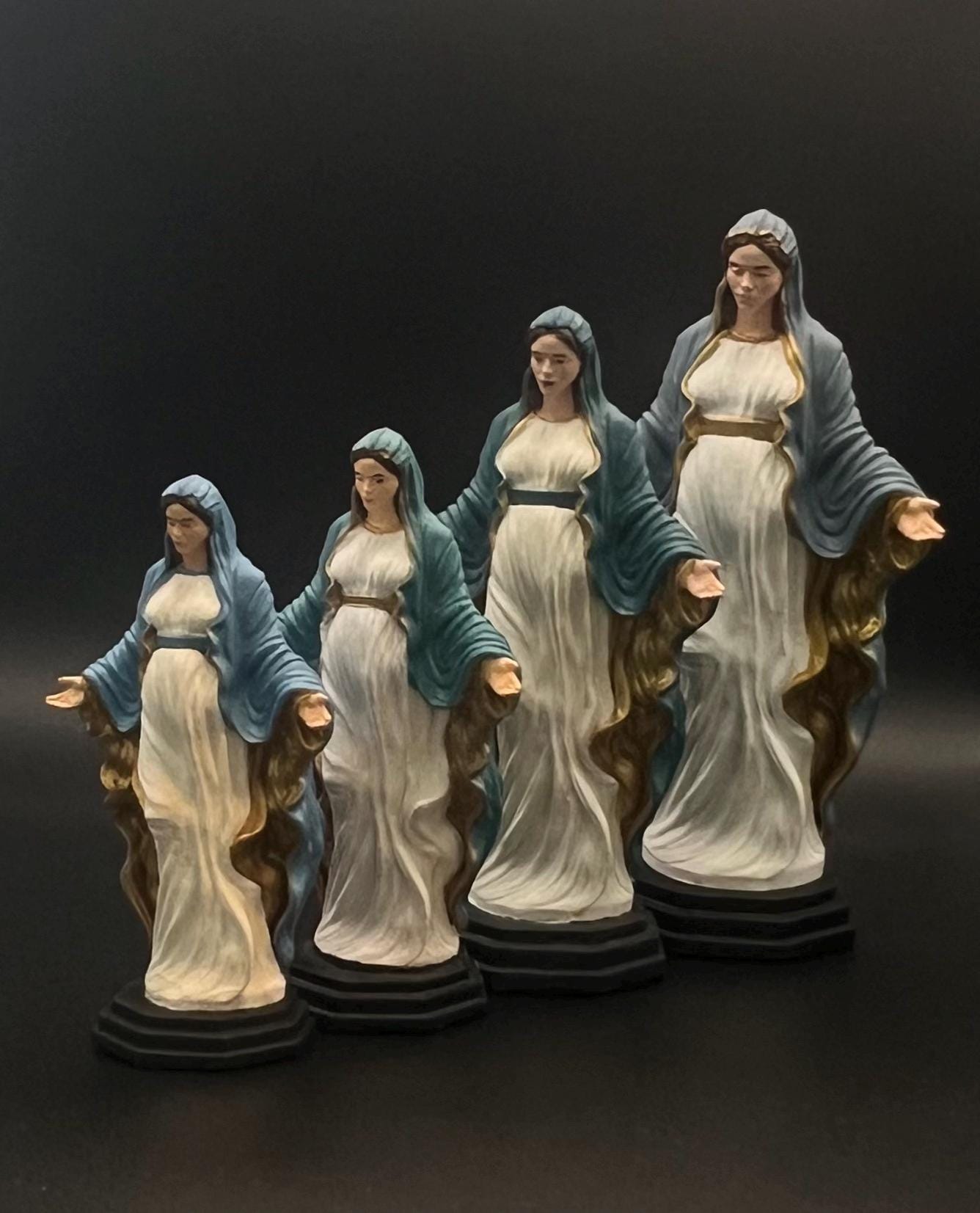 Virgin Mary Figurine – Hand Painted 3D Printed Resin Statue – Catholic ...