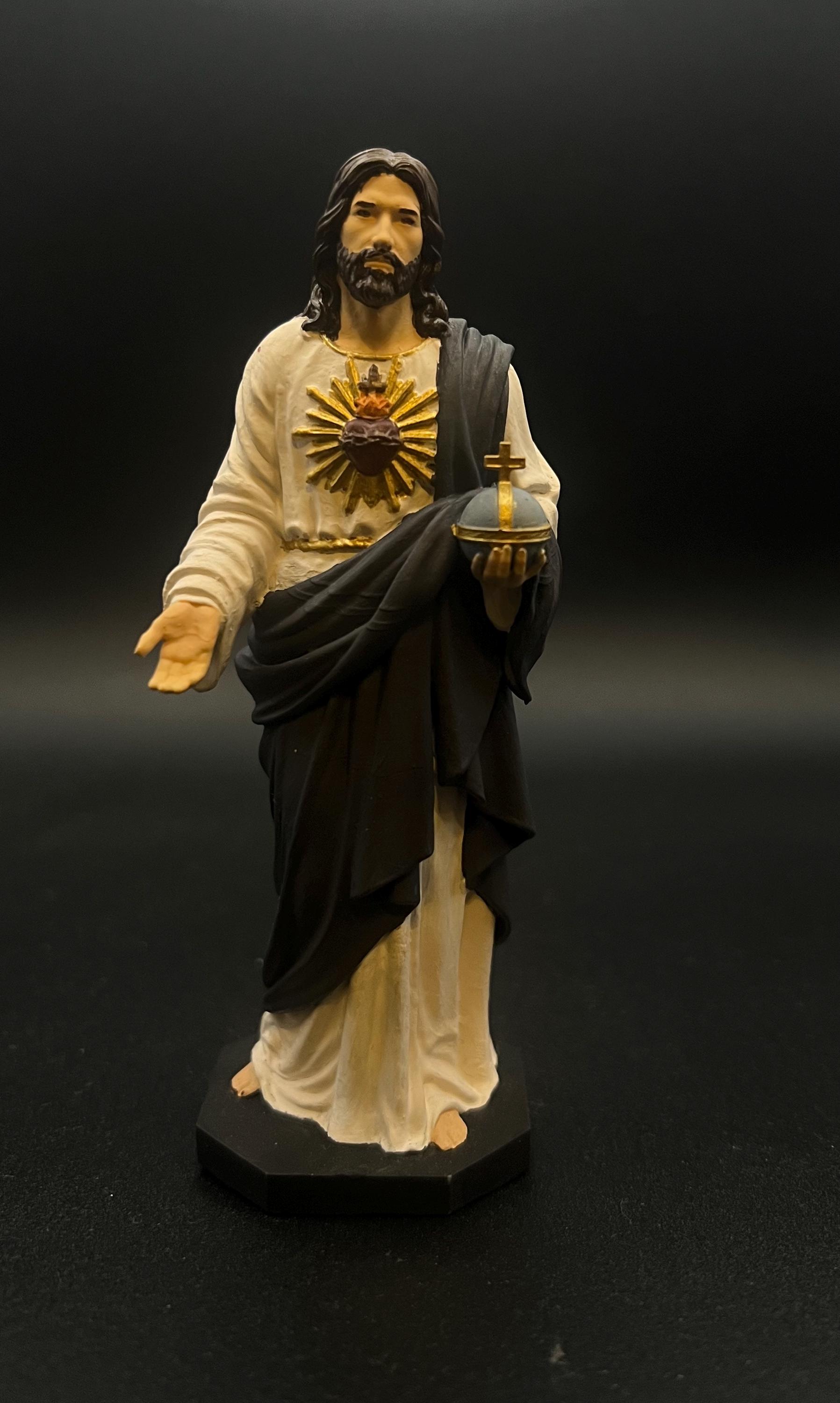 Sacred Heart of Jesus Figurine – Hand Painted 3D Printed Resin Statue ...