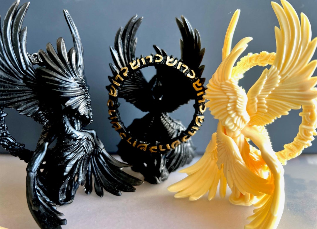 Seraphim Angel Figurine – Hand Painted 3D Printed Resin Statue With Six ...