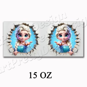 Baby Elsa Mug Wrap: 3D Cartoon Design (digital Download) - Etsy