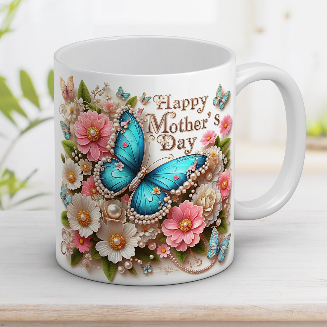 Floral Butterfly Mother's Day Mug Design (digital Download) - Etsy