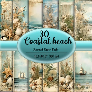 Coastal Beach Junk Journal Paper Retro Printable Pages Vintage Ephemera ...