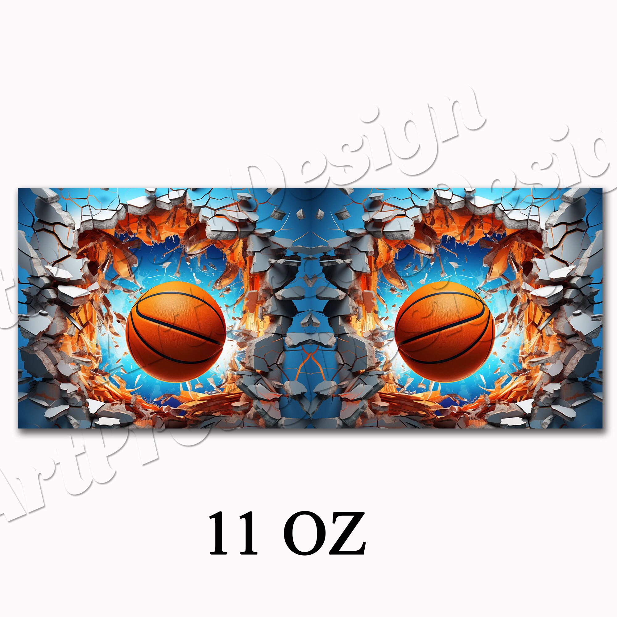 3D Basketball Mug Wrap PNG, 3D Hole in a Wall, Gift for Him, Fan Gift ...