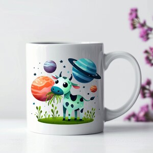 Cute Space Cow With Planets, Sublimation Design, Cow Clipart, Planets ...