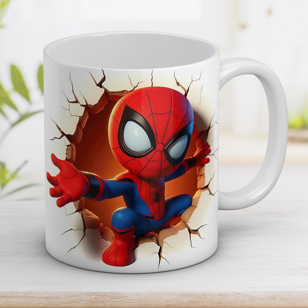 3D Cute Baby Spiderman Mug Wrap 11oz and 15oz, Spiderman PNG, 3D ...