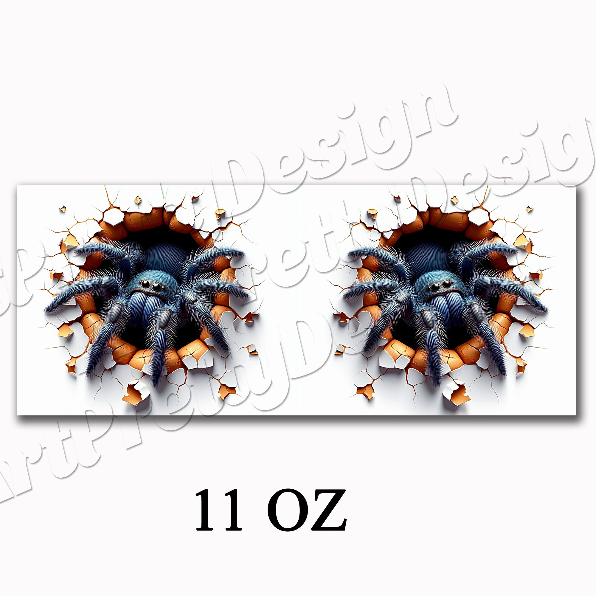 3D Hairy Spider 3D Hole in a Wall Gift for a Spider Lover 11oz 15oz Mug ...