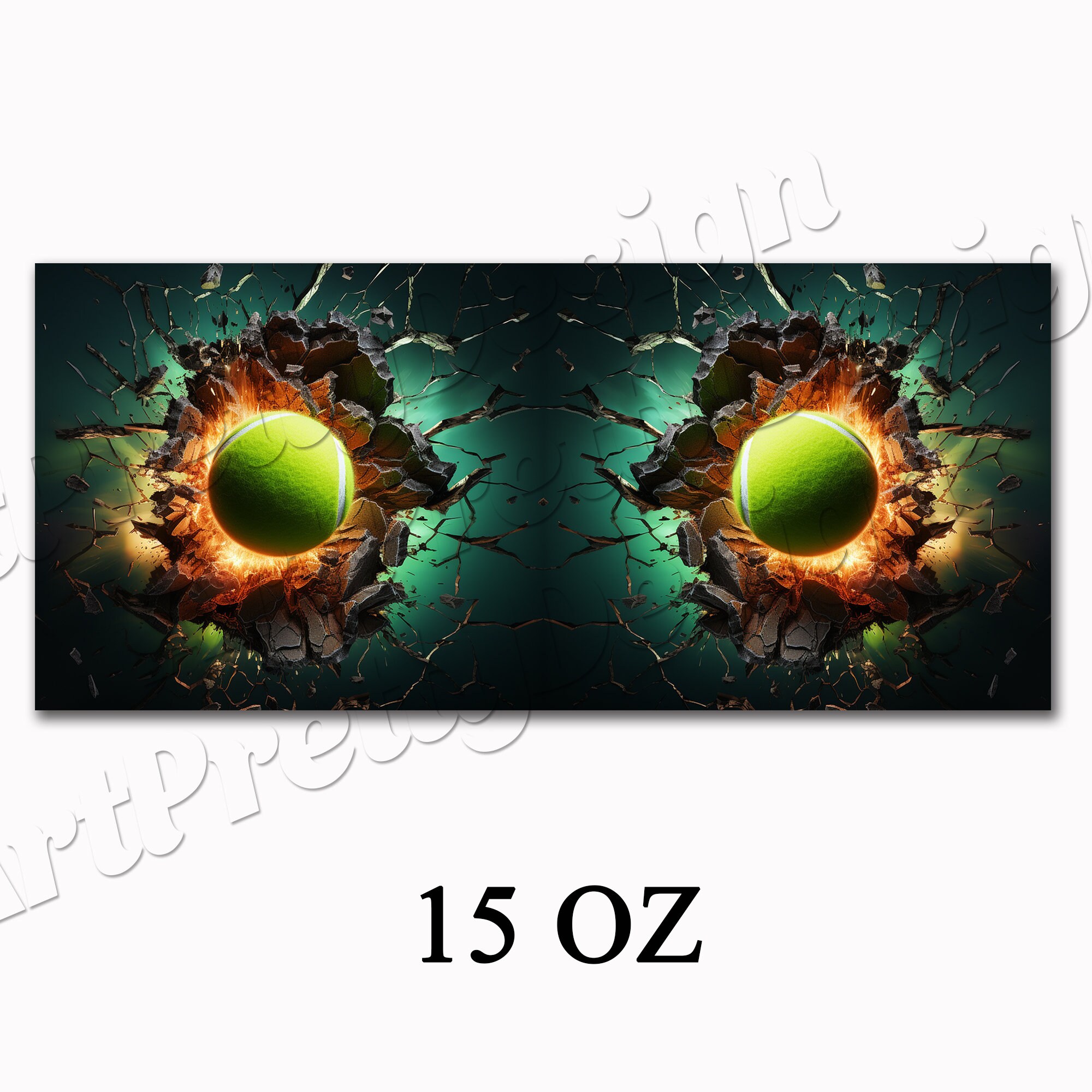 3D Tennis Ball Mug Wrap PNG, 3D Hole in a Wall, Gift for Him, Fan Gift ...