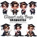 Clipart Cute Girls Graduates Bundle With Transparent Background ...