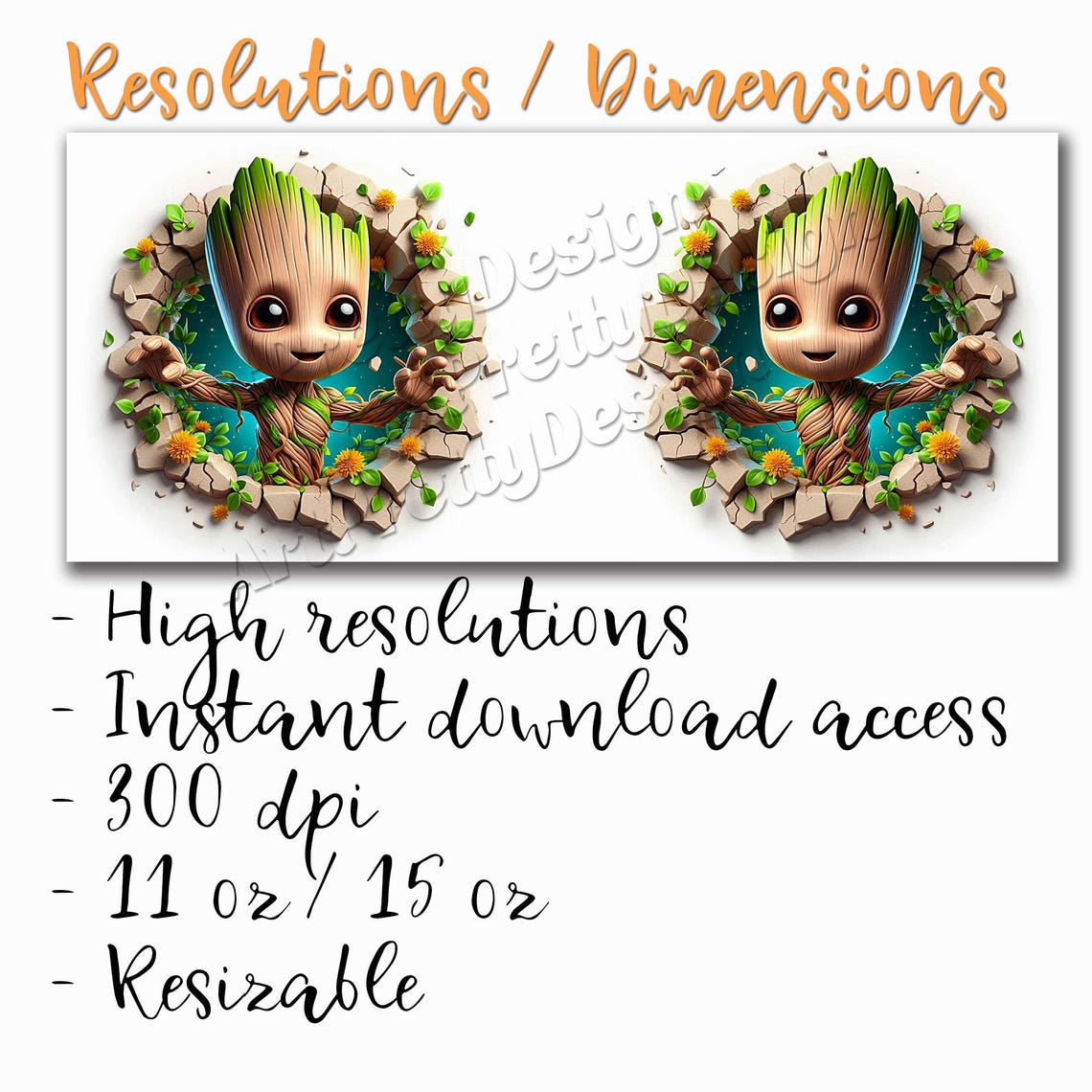 Funny Groot Mug Wrap: Cartoon Character PNG (digital Download) - Etsy