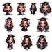 Clipart Cute Girls Graduates Bundle With Transparent Background ...