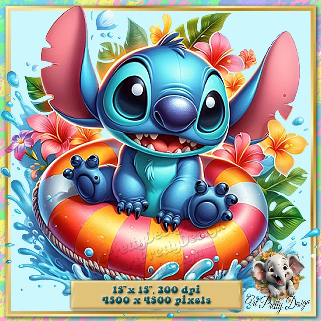Cute Baby Stitch With Transparent Background, Stitch Clipart, Summer ...