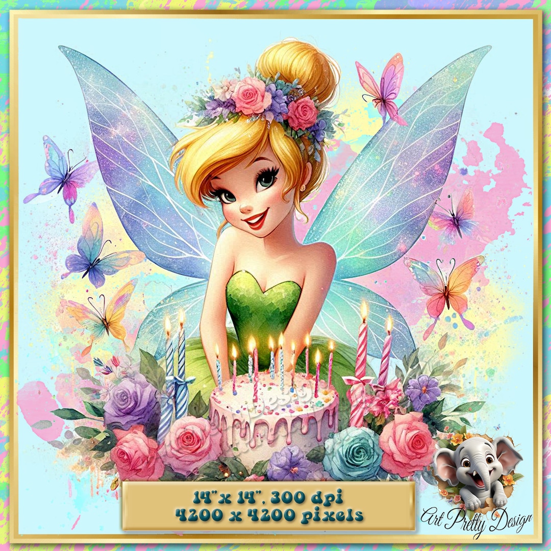 Happy Birthday Cute Fairy With Transparent Background, Cartoon ...