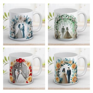 3D Wedding Couple Mug Wrap Bundle (part 2), Wedding Volume Floral Paper ...