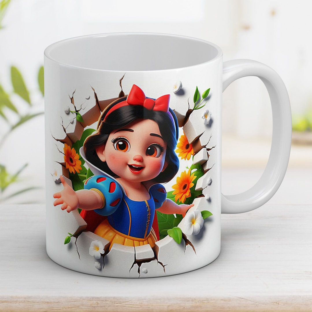 Snow White Mug Wrap: Funny 3D Cartoon Design (digital Download) - Etsy